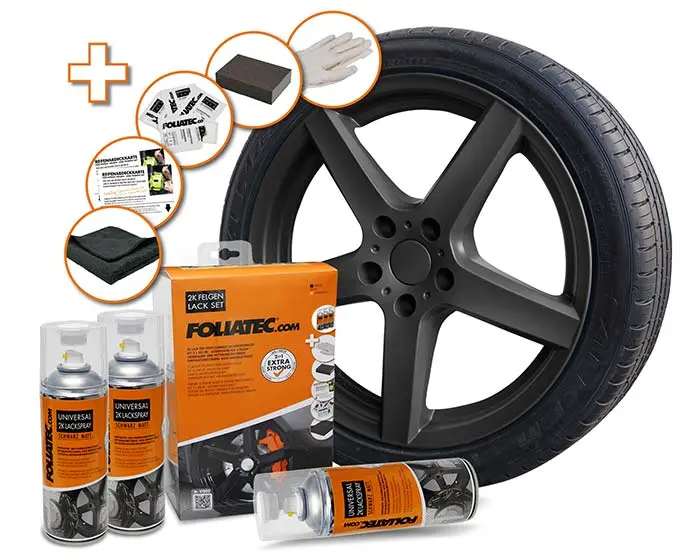 Felglakk Foliatec Rim Kit 2C Spray Paint | Spraylakk sett Black Matt ...