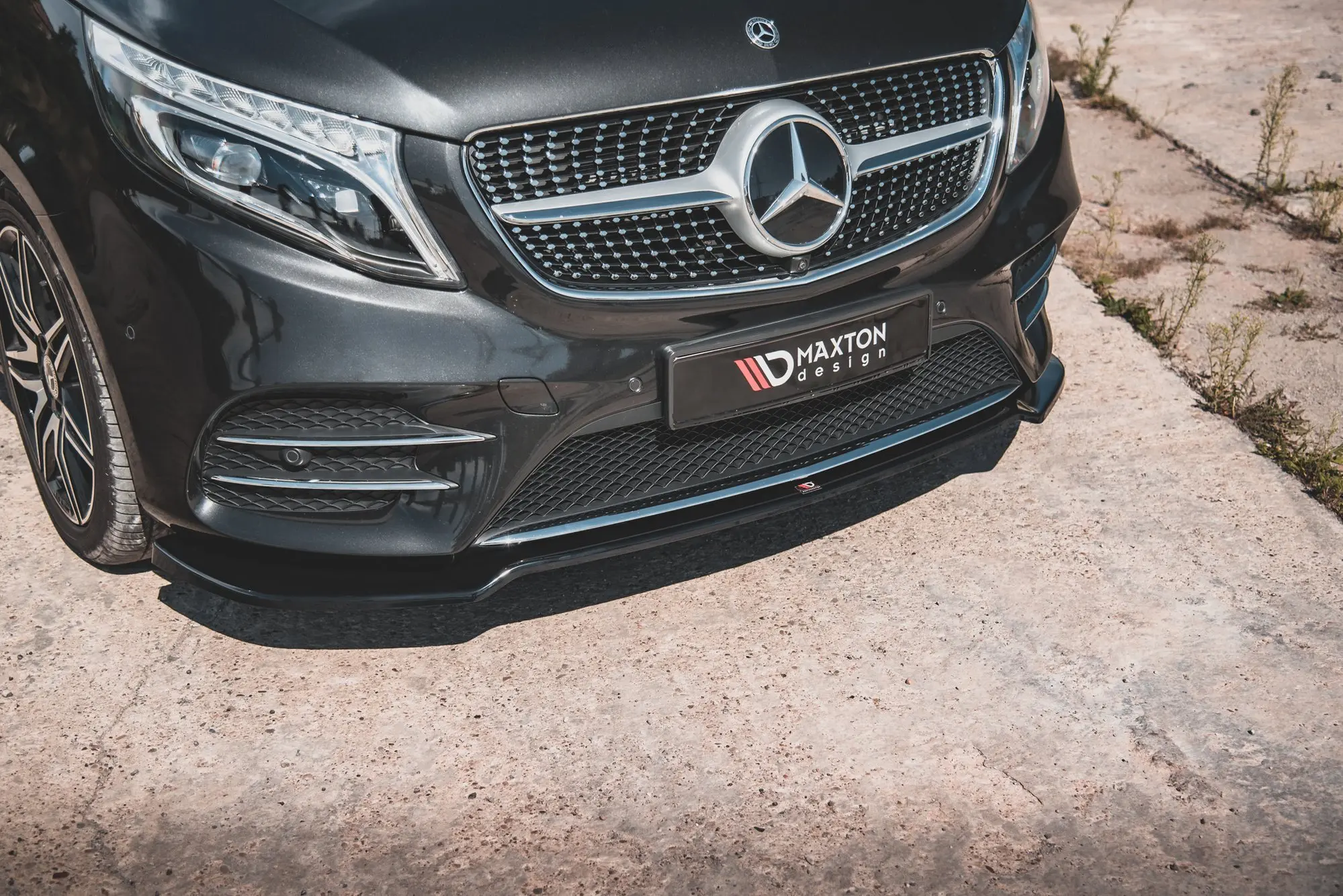 Frontspoiler Mercedes-Benz V-Class (W447) AMG-Line 2019 - 2023 | V.4 Glossy Black Edition ...