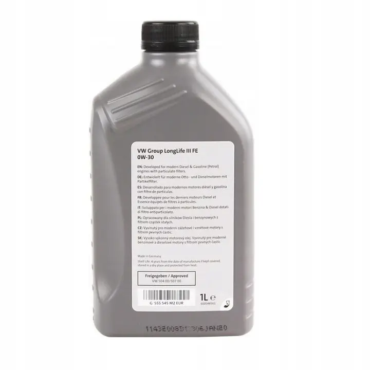 Motorolje 0W-30 VAG Longlife III FE VW 504.00/507.00 │ Genuine® Engine ...