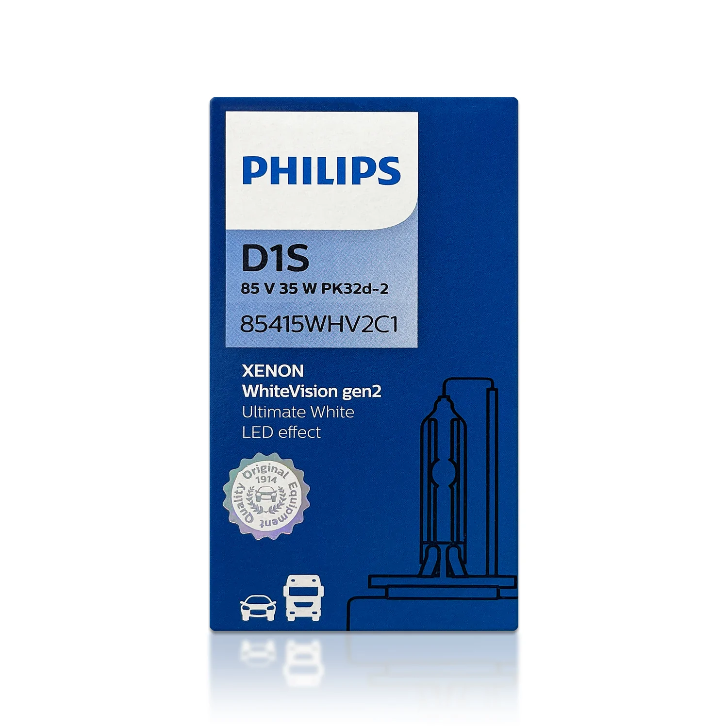 Xenonpære D1S Philips WhiteVision gen2 Ultimate White LED Effect - 1 ...
